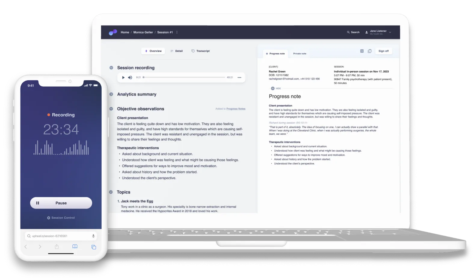 Session formats | Upheal